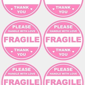 Office | 10 Count Pink Fragile Stickers | Poshmark
